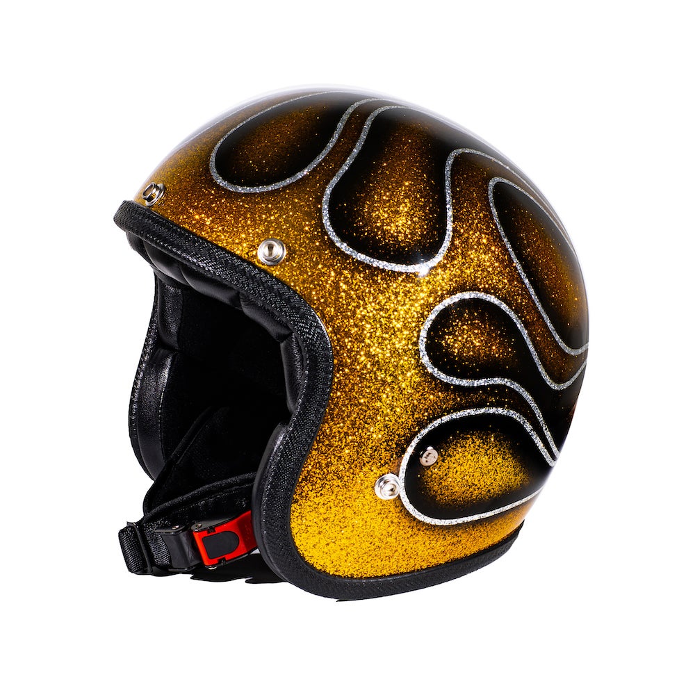 Custom painted helmets | "Flames" Superflake | Ton-up Store